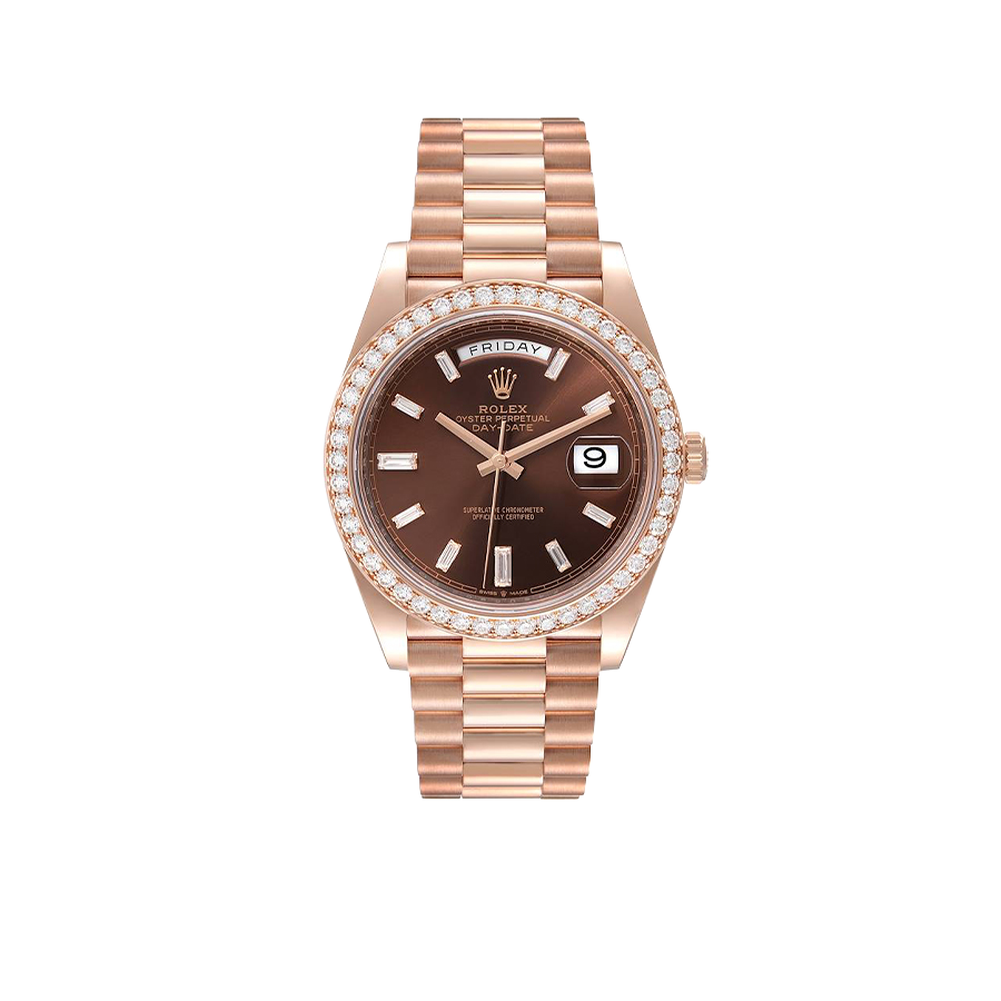 Rolex Day-Date 40mm President Rose Gold Diamond Mens Watch 228345 – ROLAXI